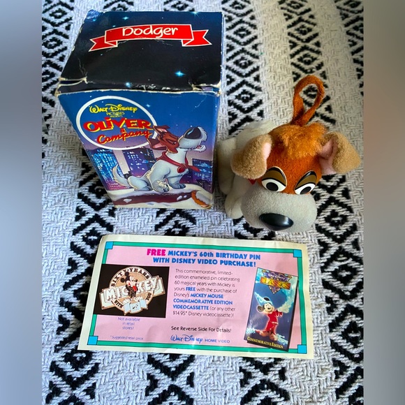 Disney | Toys | Vintage 988 Walt Disney Oliver Company Dodger Plush ...